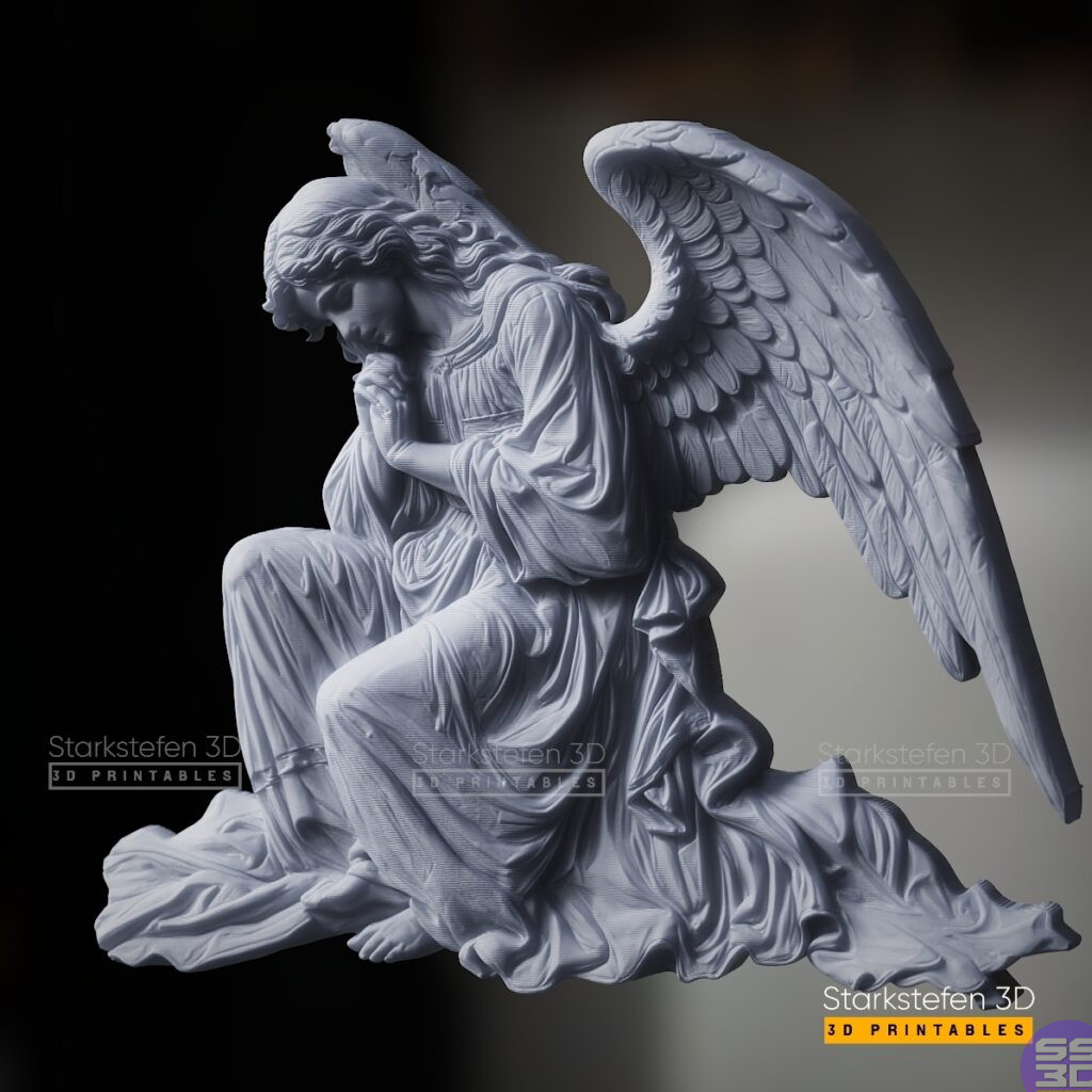 Angel praying relief cnc and stl - SS3DPRINTABLES