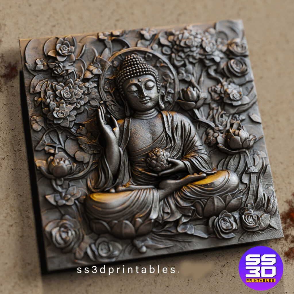 Buddha Divine Bas-Relief - 3D Printable & CNC Ready STL File ...