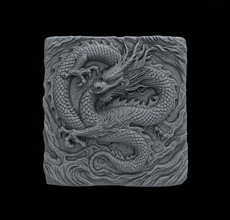 Dragon Bas-Relief Artwork STL File for 3D Printing & CNC Engraving ...