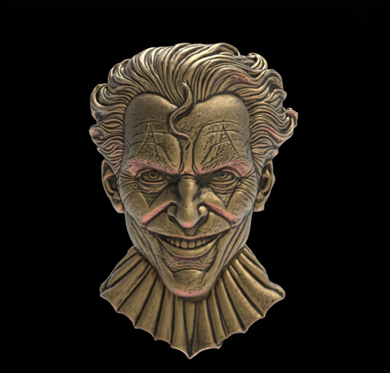 Joker Face Bas-Relief 3D Model for CNC and 3D Printing - SS3DPRINTABLES