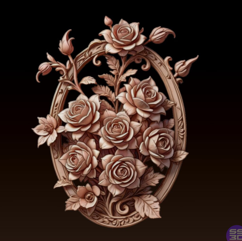 Rose Relief Decor – 3D Printable & CNC STL - SS3DPRINTABLES