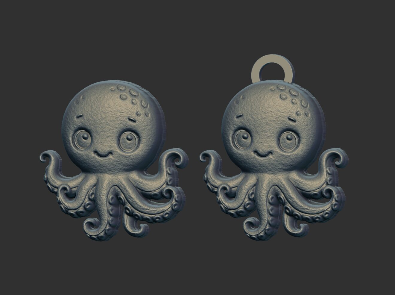 octopus cartoon keychain cnc model - SS3DPRINTABLES