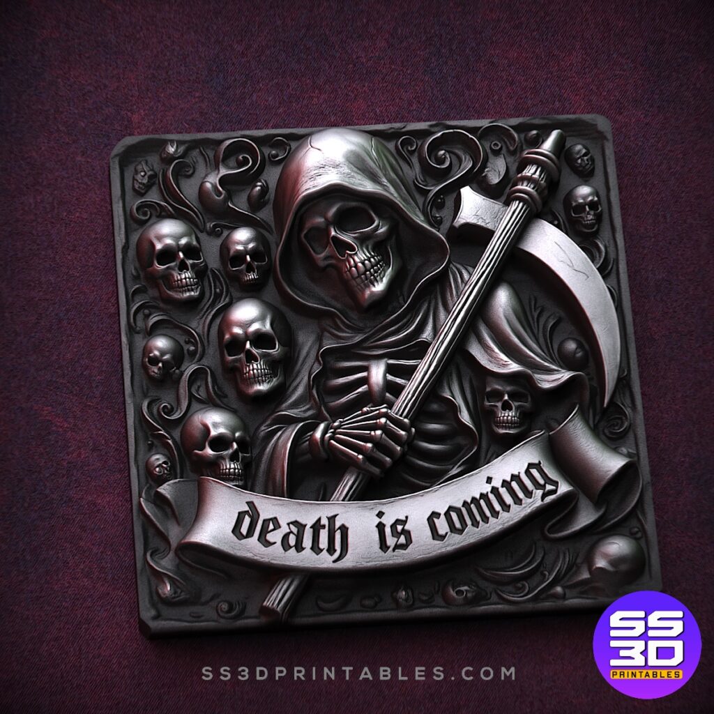 Death Is Coming – Grim Reaper Bas Relief STL - SS3DPRINTABLES