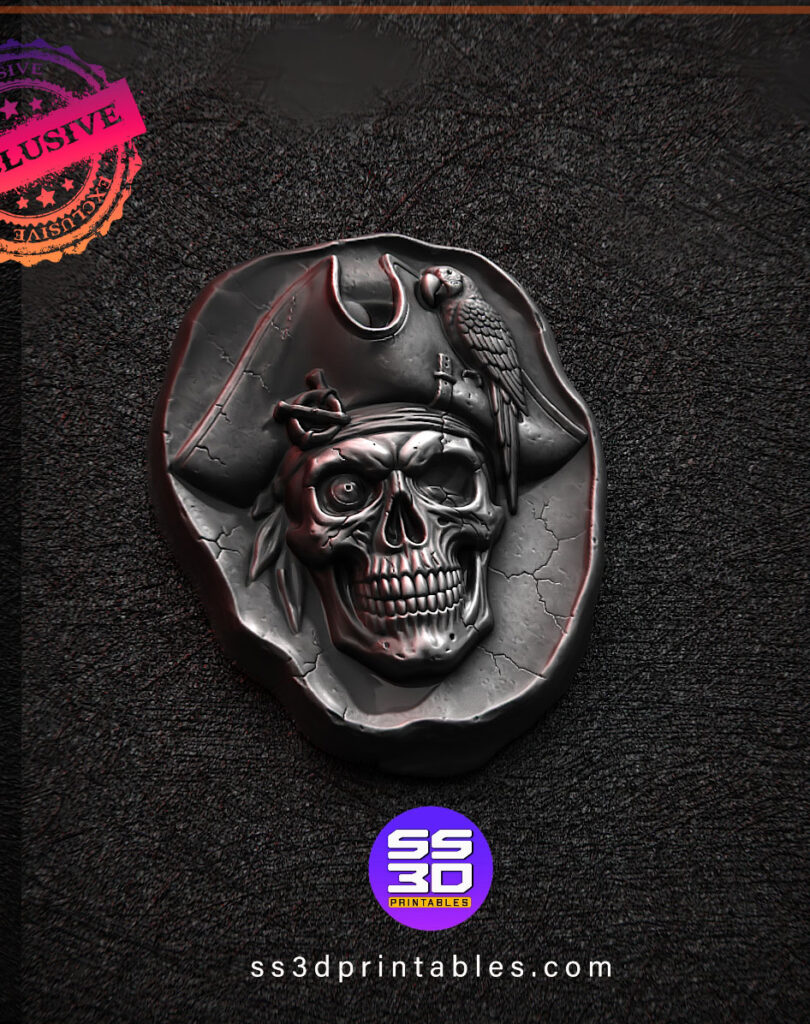 Pirate Skull Pack of 4 – Exclusive 3D Printable STL Files - SS3DPRINTABLES