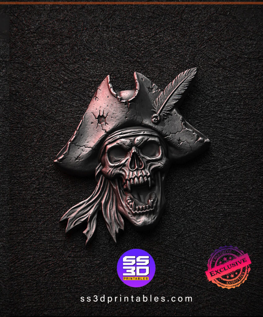 Pirate Skull Pack of 4 – Exclusive 3D Printable STL Files - SS3DPRINTABLES