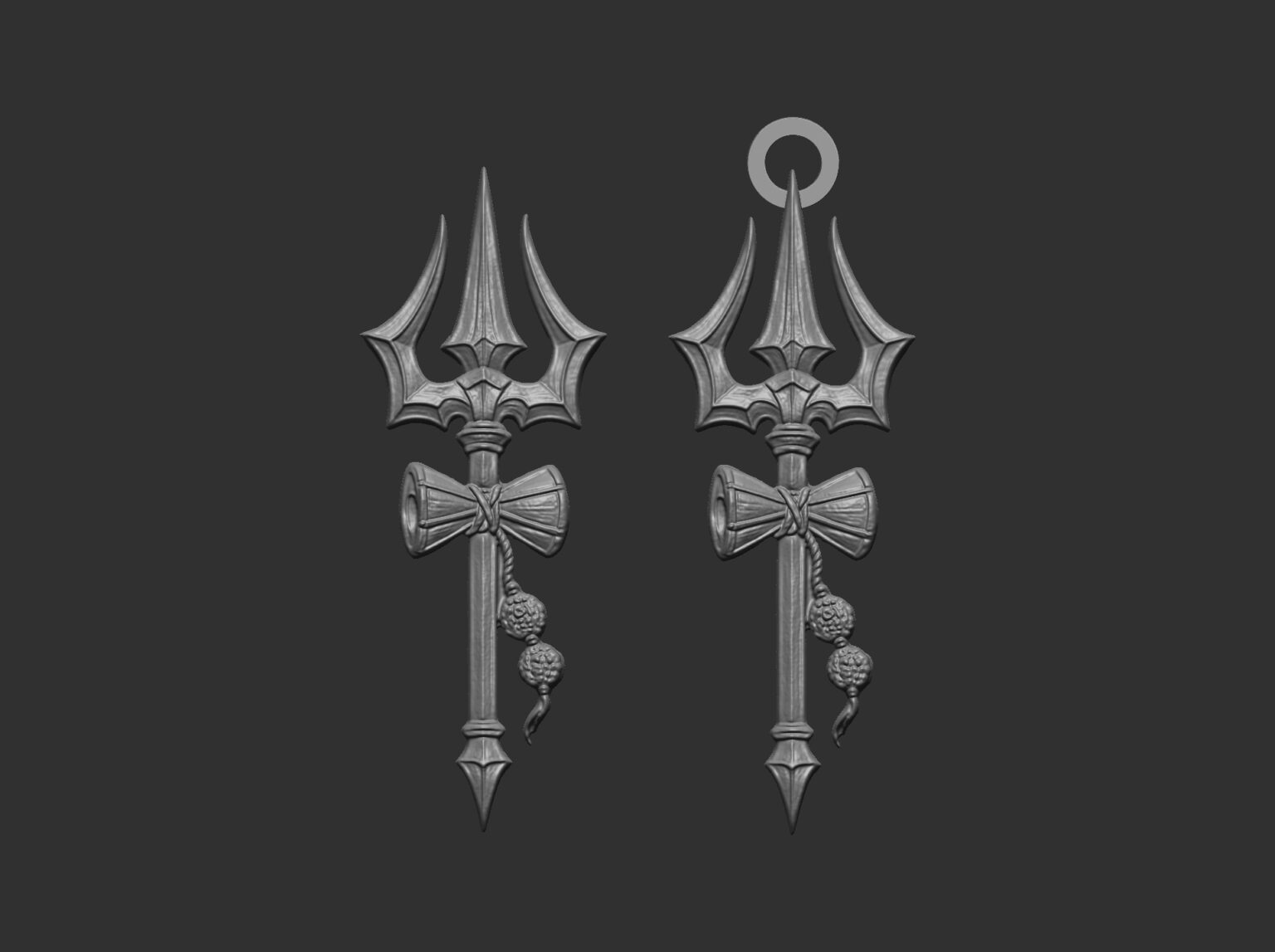 3d model for cnc baserelife model Divine Lord Shiva Trishul with Damaru ...